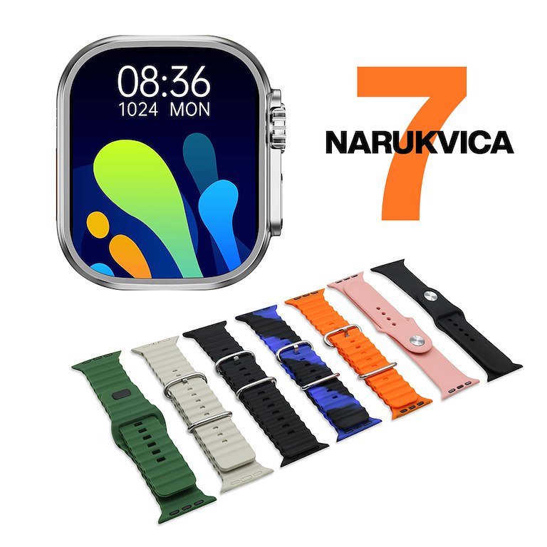 Smart watch KW11 ULTRA2 srebrni (7 narukvica) (MS)