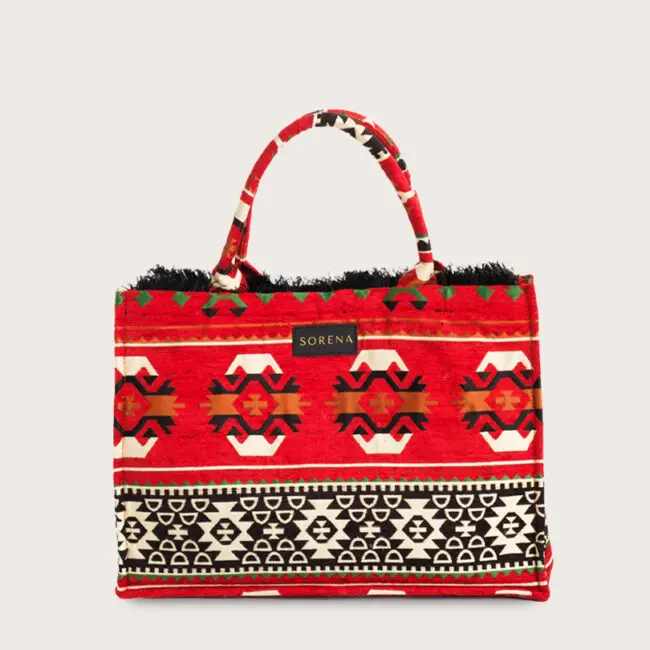 SORENA HANDMADE Knossos Tote Ženska torba, Crvena