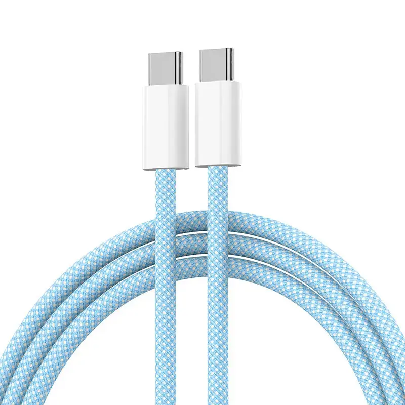 Usb kabl Braided iPhone 15 PD Type C na Type C 20W 1m plavi