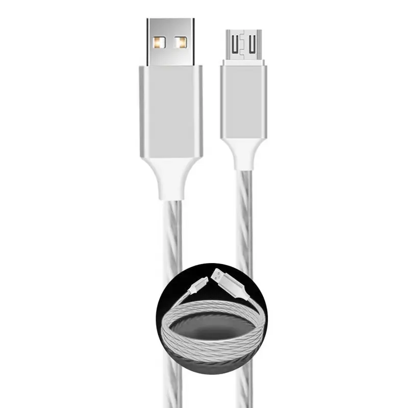 USB kabl LED micro USB beli