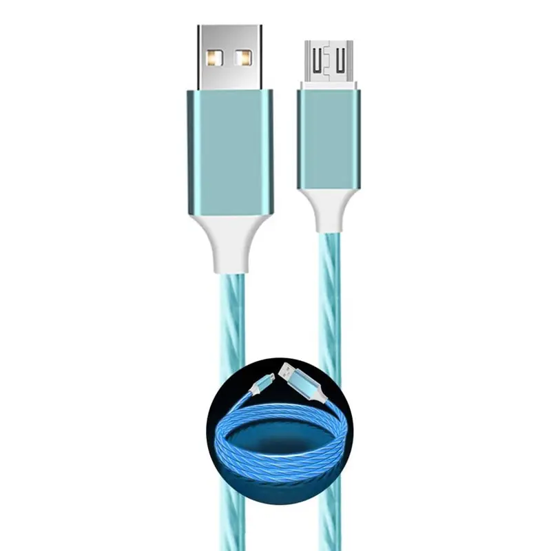 USB kabl LED micro USB plavi