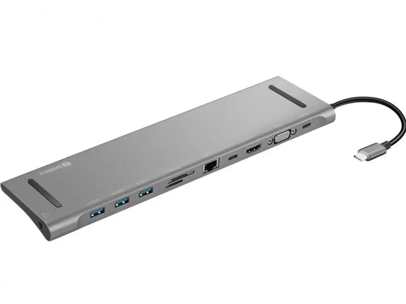 SANDBERG Docking station 10in1 USB-C - HDMI/VGA/LAN/3xUSB 3.0/USB C