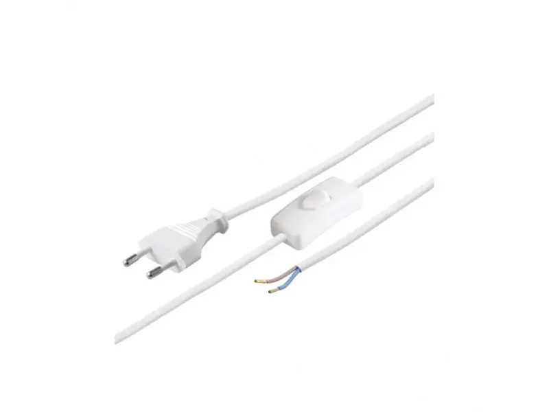 WENTRONIC N2K-WH/VDE Strujni kabl sa prekidačem, 1.5m, Beli