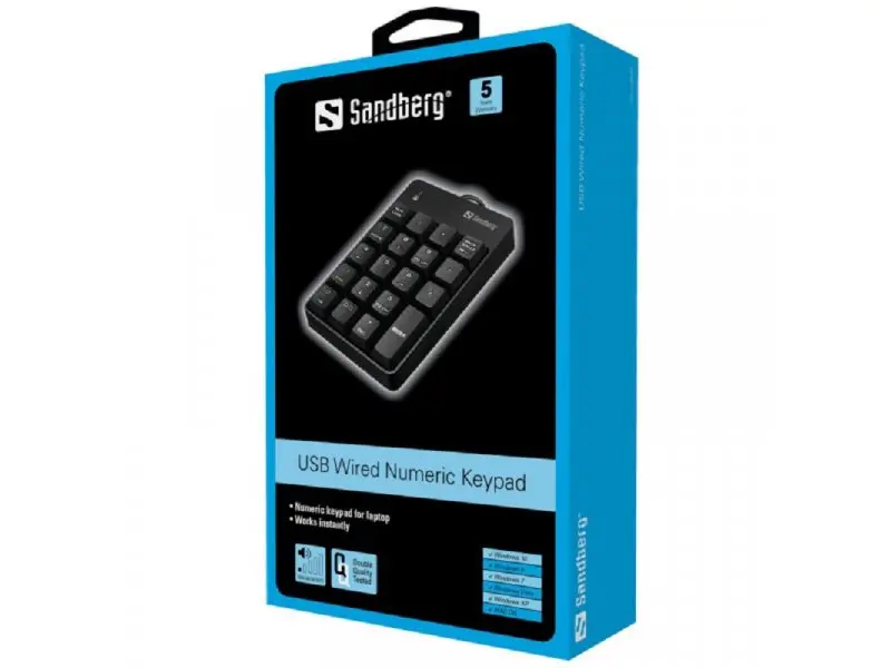 SANDBERG USB 630-07 Numerička tastatura, USB, 1,5m, Crna