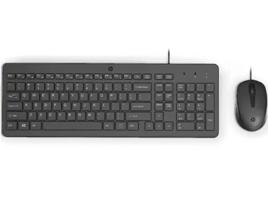 HP 240J7AA Žični set tastature i miša, US, Optički miš, Crni