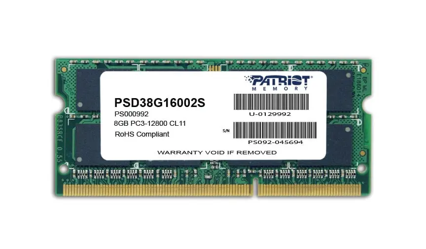 PATRIOT Memorija SODIMM DDR3 8GB 1600MHZ Signature zelena