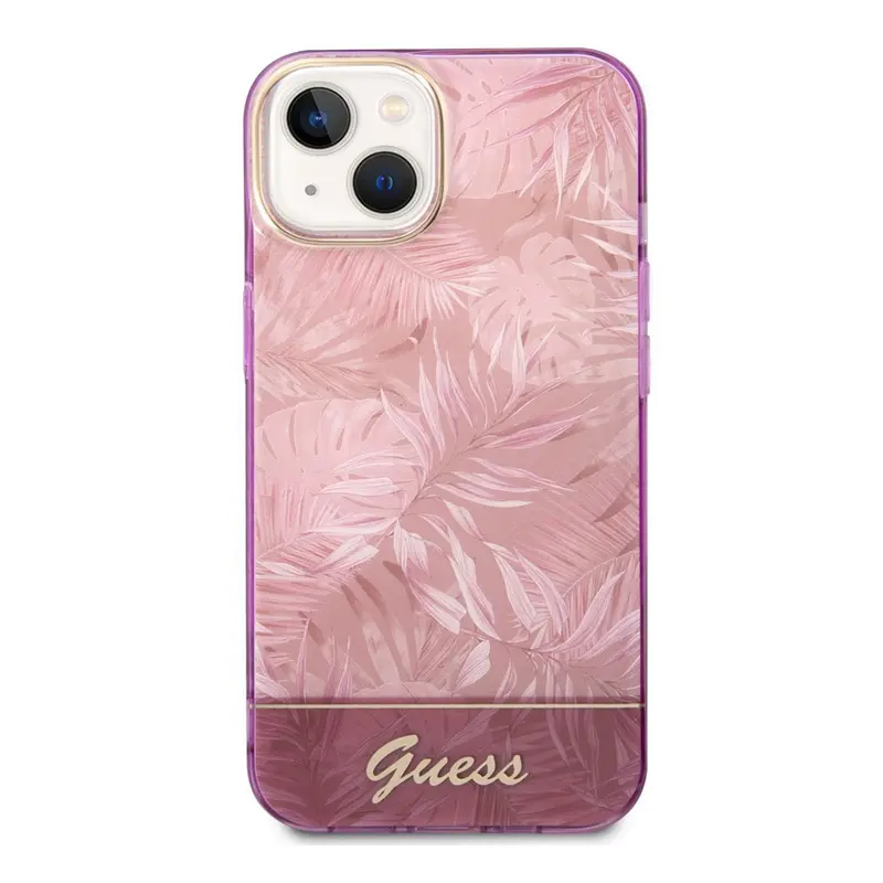 GUESS Maska za telefon PC/ TPU Jungle za iPhone 14 Pink