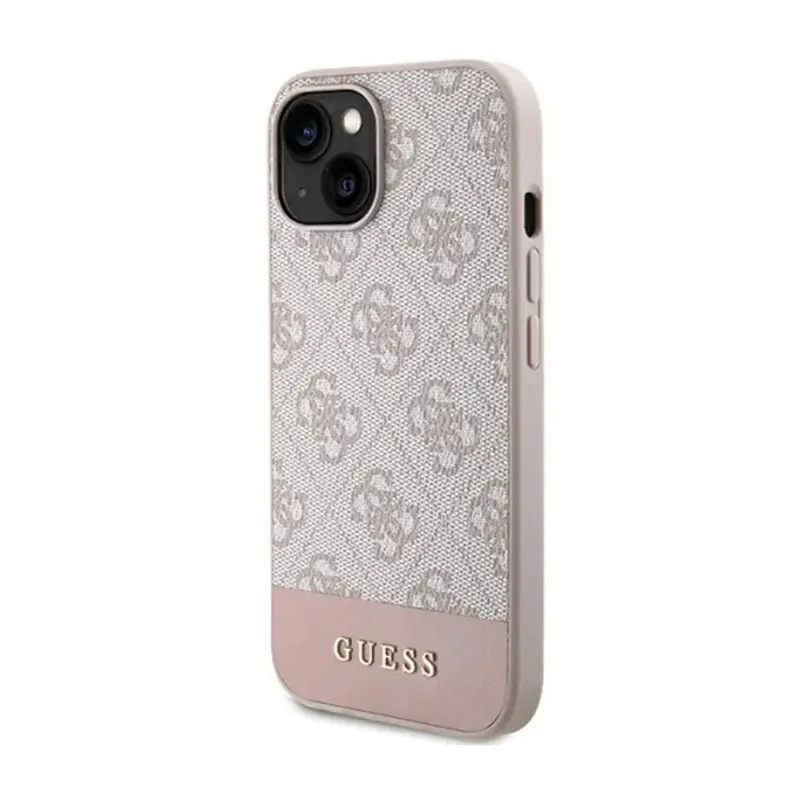 GUESS Maska za telefon Hc PC/TPU 4G Bottom Stripe za iPhone 15 roze