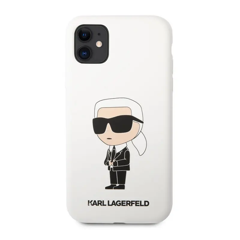 KARL LAGERFELD Maska za telefon Liquid Silicone Ikonik NFT za iPhone 11 White