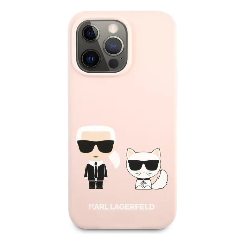 KARL LAGERFELD Maska za telefon Silicone Case Karl&Choupette za iPhone 13 Pro Light pink