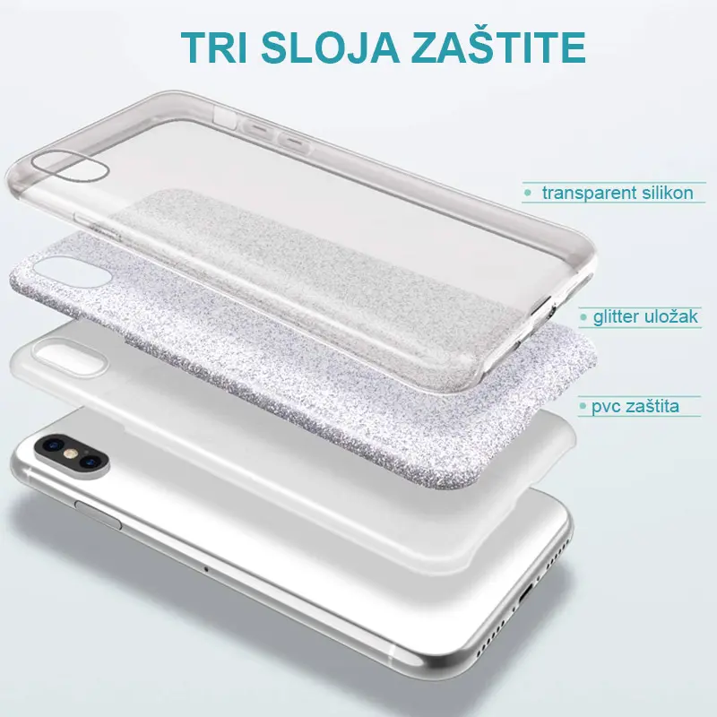 Maska za telefon Crystal Dust za iPhone 13 srebrna