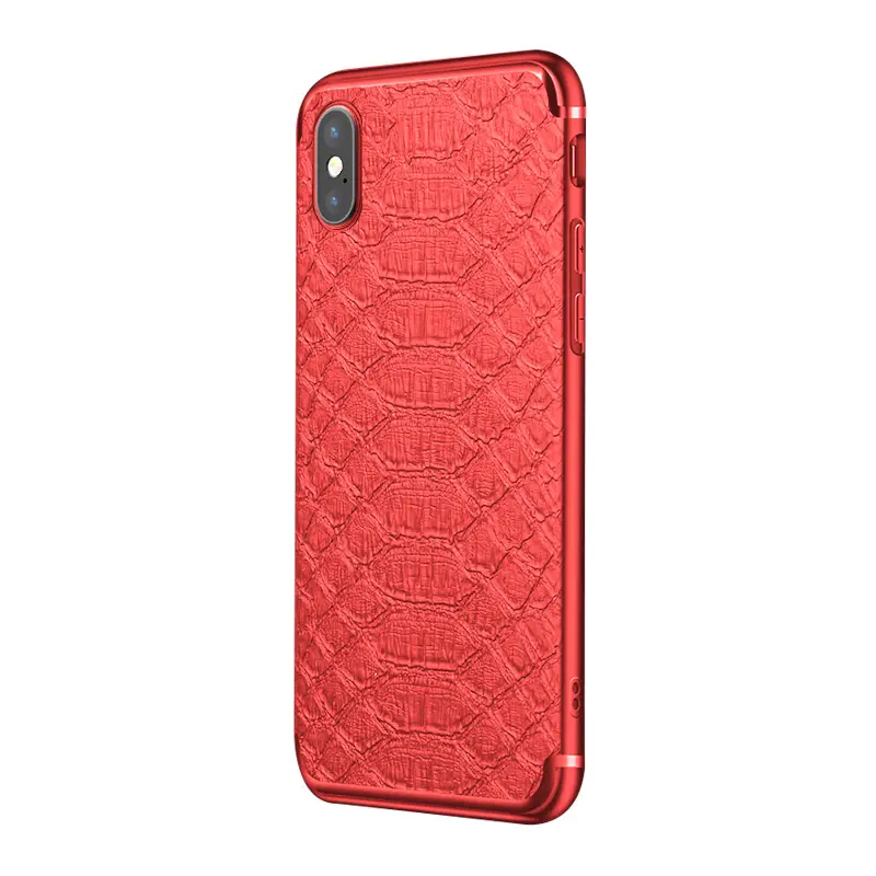 Maska za telefon Croco with magnetic plate za iPhone X/ XS crvena