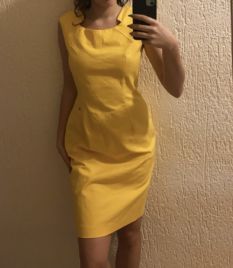 Žuta midi haljina AMC (Afrodite Mode Collection)