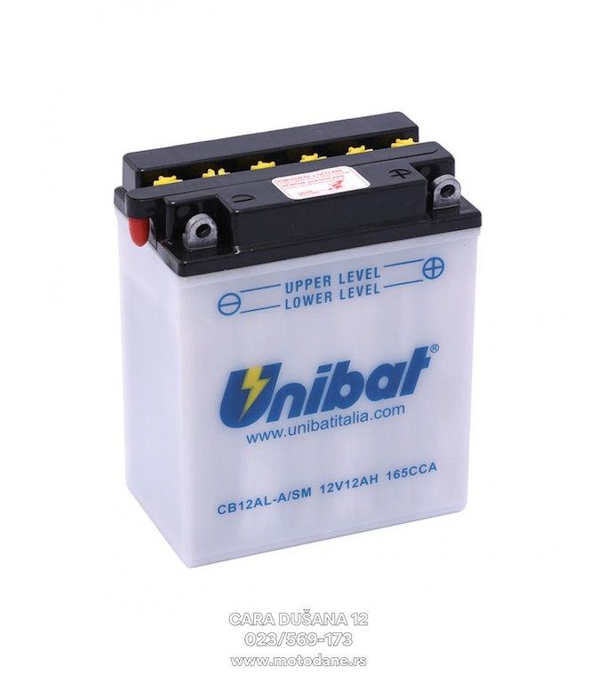 Akumulator UNIBAT 12V12Ah kiselinski CB12AL-ASM D+ 134x80x160mm