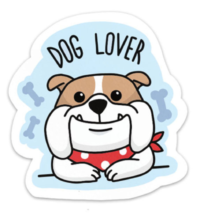 Stiker - Dog lover, plavi