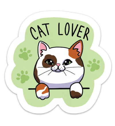 Stiker - Cat lover, zeleni