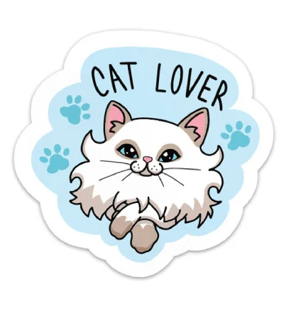 Stiker - Cat lover, plavi