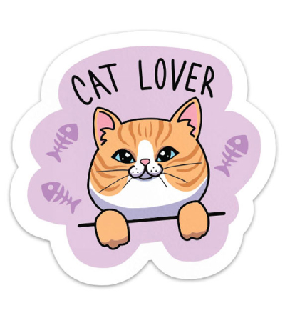 Stiker - Cat lover, roze