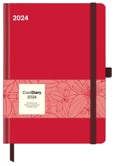 Agenda 2024 - Cool Diary, Crimson, 9x14 cm