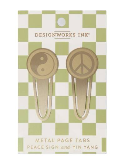 Metalni obeleživač stranica - Metal Page Tabs, Peace & Yin Yang