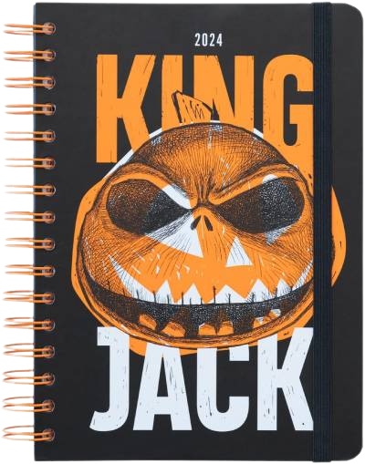 Agenda 2024 - King Jack, Nightmare Before Christmas, Kalenda Black, A5, Weekly, Annual