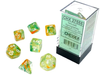 Kockice set 7 - Chessex, Nebula, Luminary, Spring & White