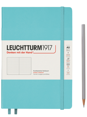 Agenda Medium A5 Hardcover - Leuchtturm, 251 PG Dotted Aquamarine