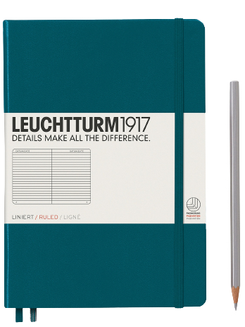 Agenda Medium A5 Hardcover - Leuchtturm, 251 PG Ruled Pacific Green