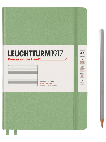 Agenda Medium A5 Hardcover - Leuchtturm, 251 PG Ruled Sage