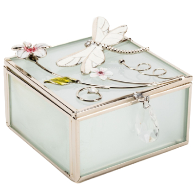 Kutija za nakit - Sophia, Classic Glass & Wire, Dragonfly, Square