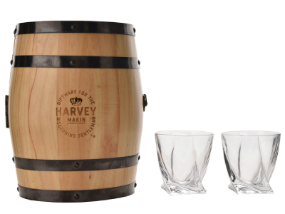 Čaše set 2 - Harvey Makin, Whiskey, 10oz in Rustic Wooden Cask