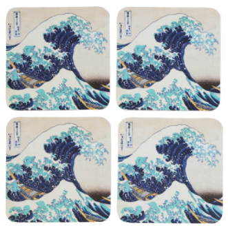 Podmetač za čaše set 4 - Hokusai