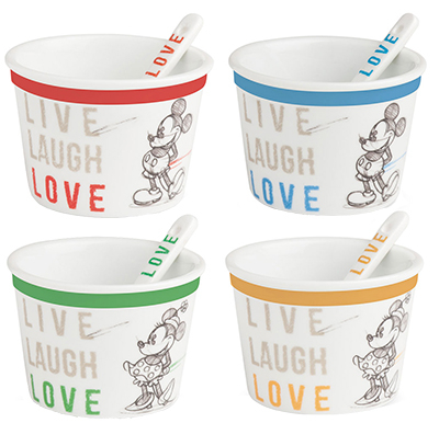 Činije Ice Cream set 4 - Disney, Mickey Live Laugh Love