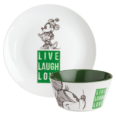 Komplet Dessert set 2 - Disney, Minnie Live Laugh Love, Green