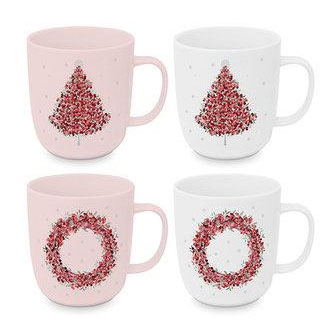 NG Šolja set 4 - Christmas, White and Rose, Matte, 350 ml