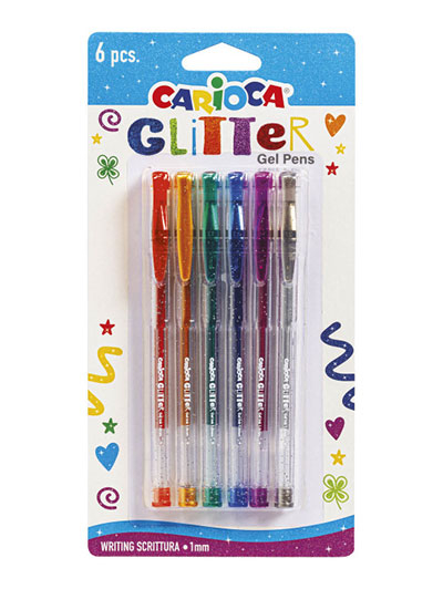 Gel olovka set 6 - Carioca, Glitter