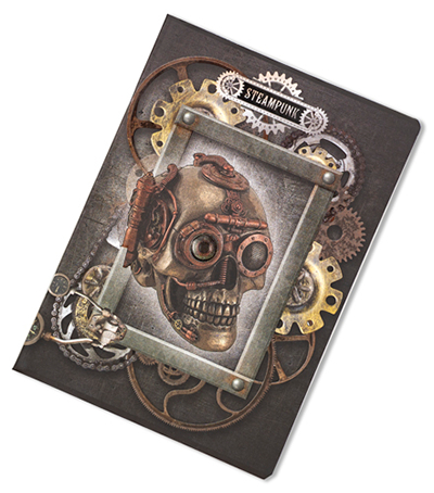 Sveska A5 - Steampunk, Skull, karo, 52 l