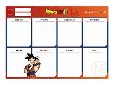 Stoni planer A4 - Dragon Ball, Weekly