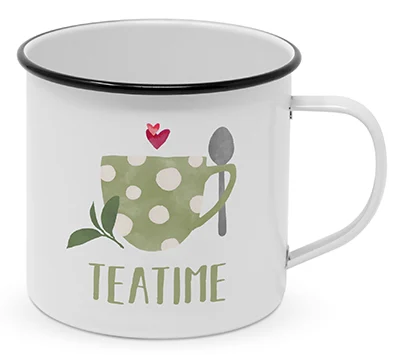 Šolja/lonče - Happy Metal Mug, Tea Time
