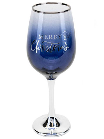 NG Čaša za vino - Blue & Silver Merry Christmas