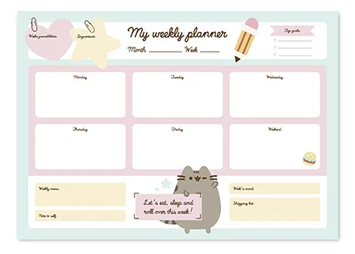 Stoni planer A3 - Pusheen, Week To View