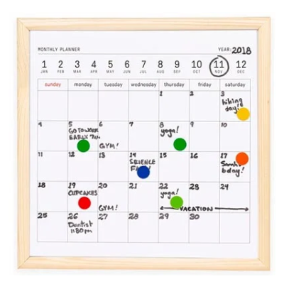 Mini White Board Calendar