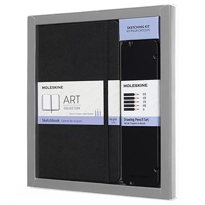 Moleskine Art Collection Sketching Kit - Sketchbook Large + Drawing Pencils Set