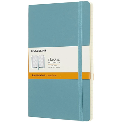 Moleskine Classic Notebook Large Ruled Soft Cover Reef Blue