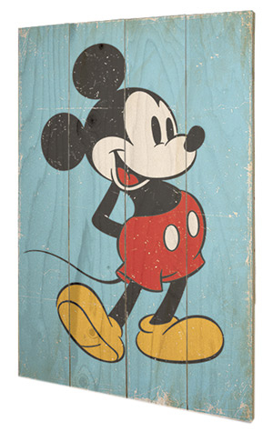 Slika - Mickey Mouse, Retro Small Wood