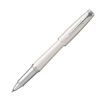 Parker Urban Rollerball Pen, Premium Pearl Metal Chiselled with Fine Point Black