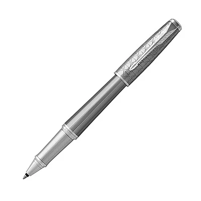 Parker Urban Rollerball Pen, Premium Silvered Powder with Fine Point Black,