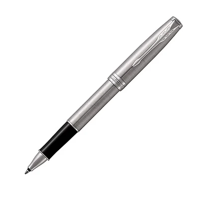 Parker Sonnet Stainless-Steel, Palladium-Finish Trim Rollerball, Fine Nib – Gift Boxed