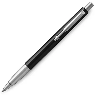 Parker Medium Vector Chrome Trim Point Ballpoint Pen - Black/Blue