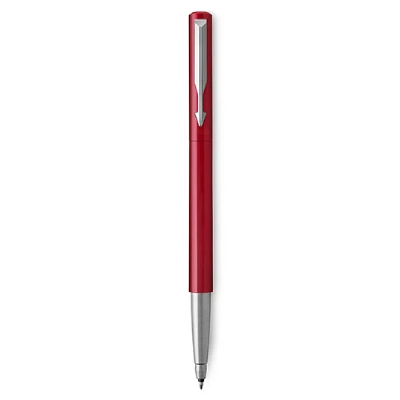 Medium Vector Chrome Trim Point Rollerball Pen Red With Blue Ink